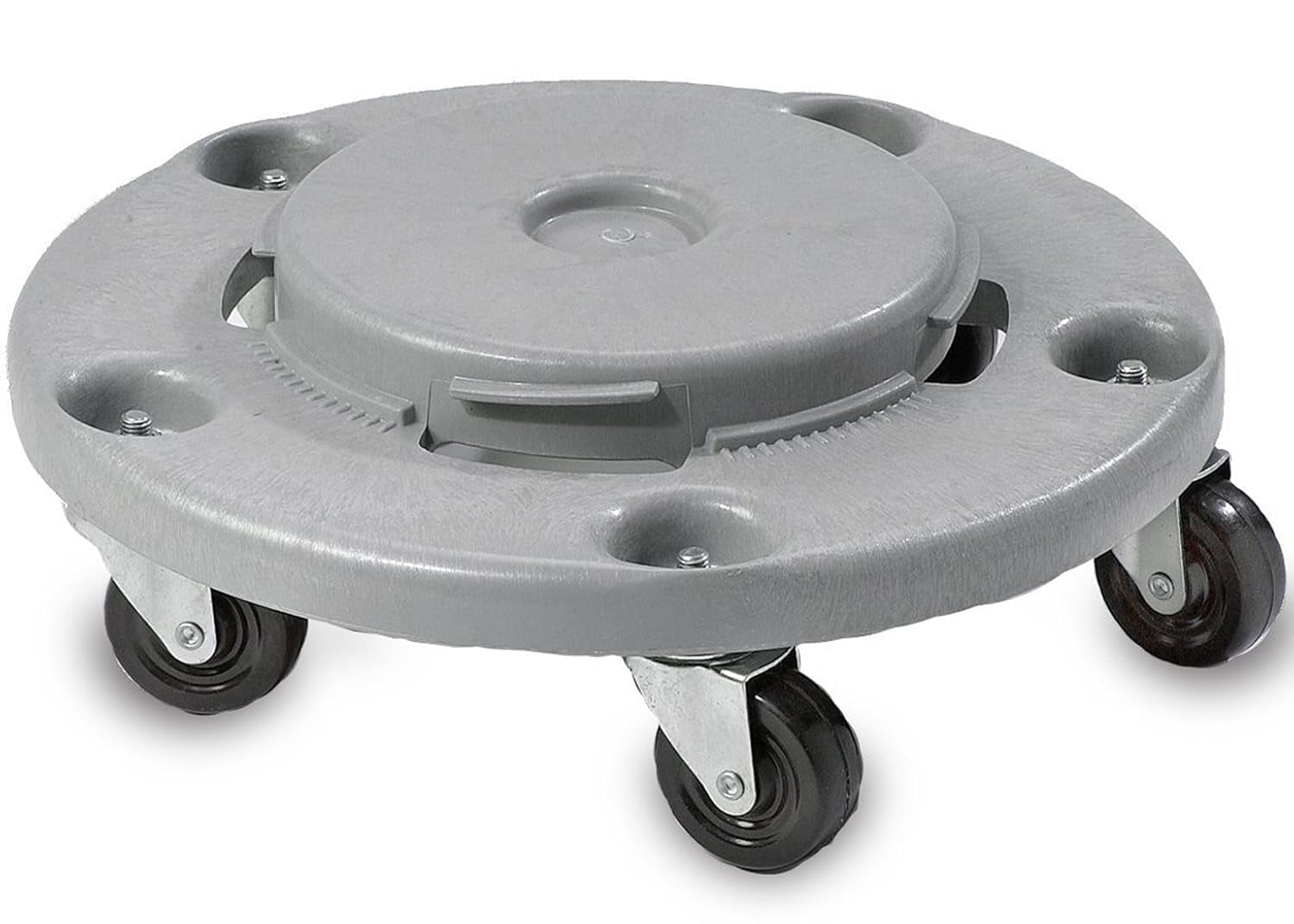 1040 Trash Can Dolly - Heavy Duty Bolted Casters, Round, Grey, Fits 20 ...