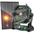 10400Mah Solar Fan, Camping Fan With Solar Panel, 7W 9-Inch ...