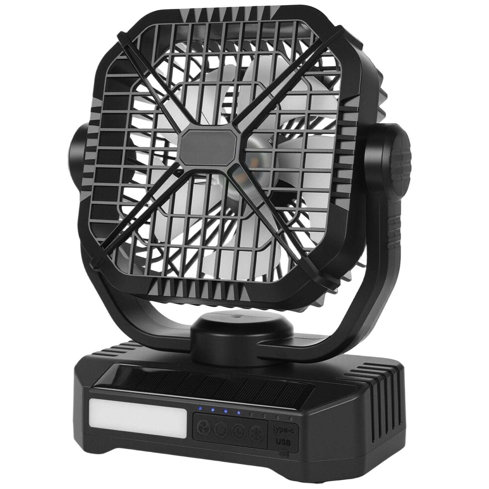 10400mAh Solar Camping Fan with LED Lantern - 8 Inch 7W Portable Fan ...