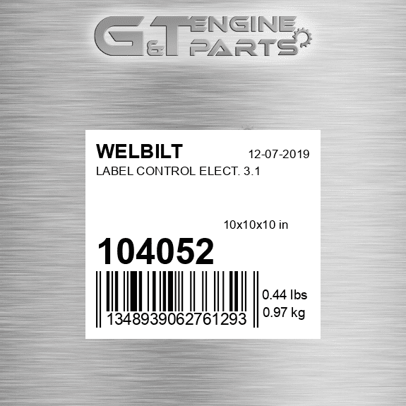 104052 LABEL CONTROL ELECT. 3.1 fits Welbilt (New OEM) - Walmart.com