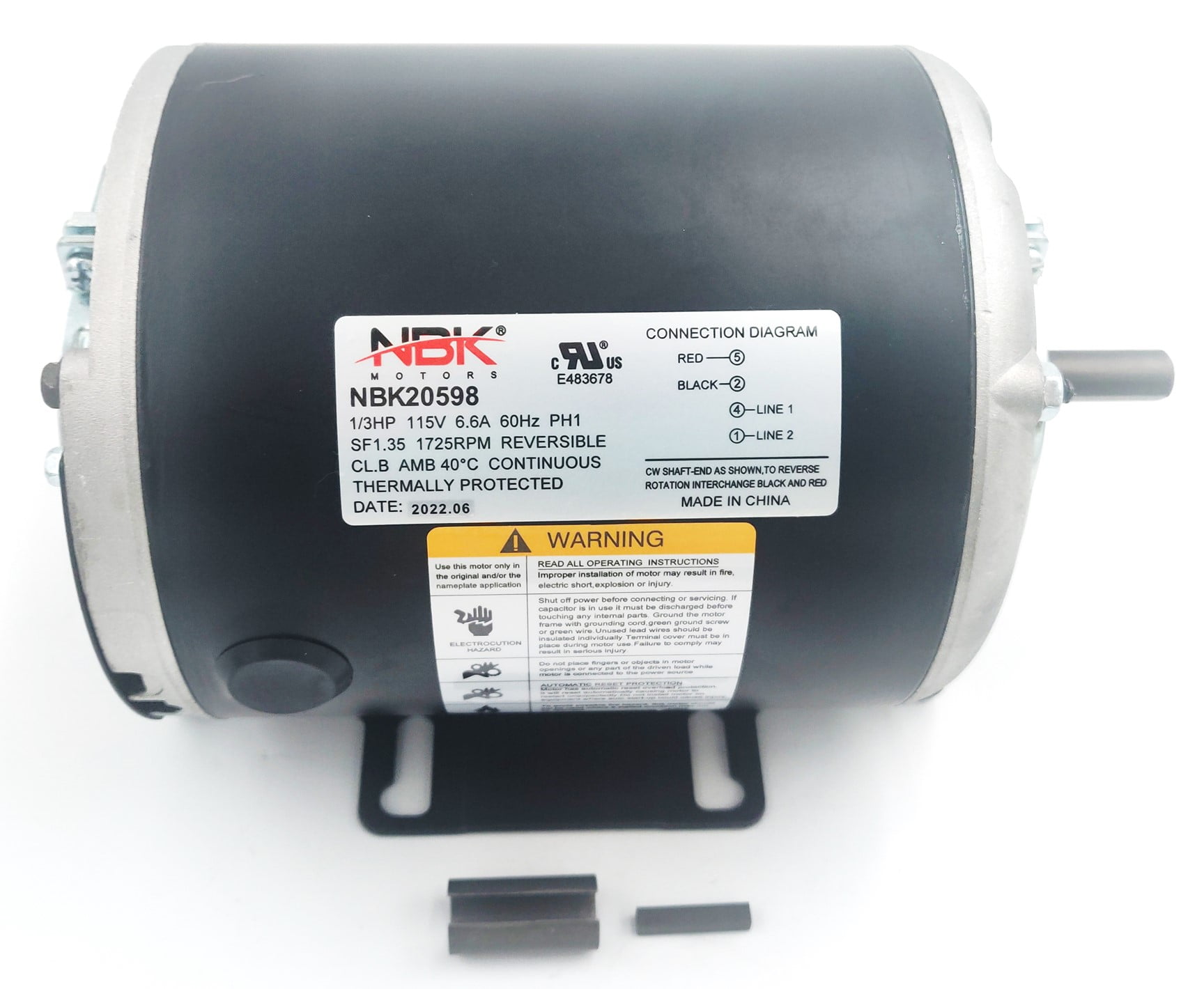 10406 FAN MOTOR (SELF COOLED) 115V 1/3HP 1725RPM - EXACT FIT FOR MARS - REPLACEMENT PART BY NBK ...