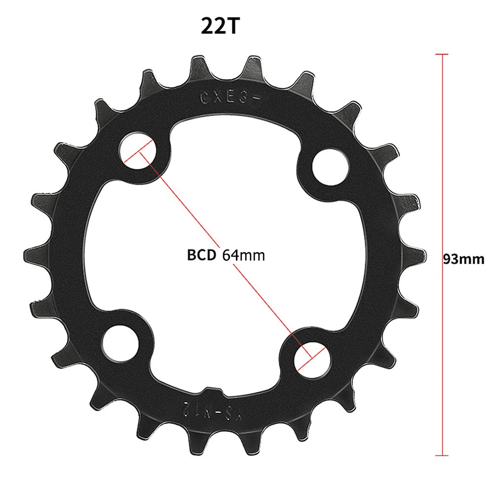 104BCD 22T 24T Narrow Wide Bike MTB Chainring Single Tooth Chain Ring ...