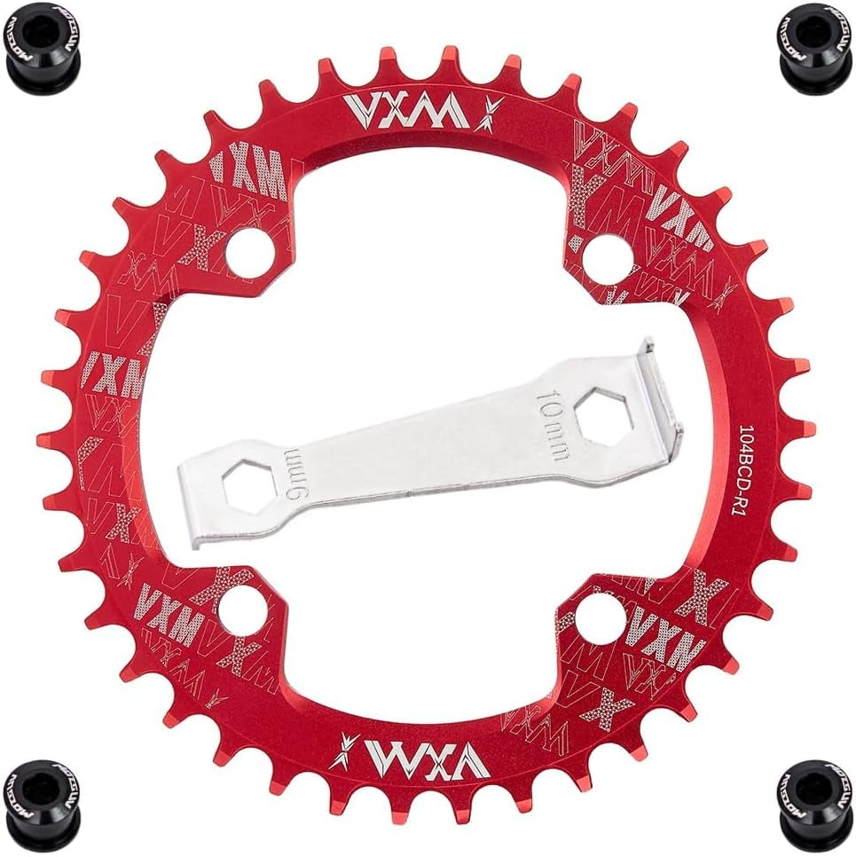 104BCD Chainring - CNC 7075-T6 Aluminum Narrow-Wide Round Chainwheel for MTB/Road Bikes (32-52T ...
