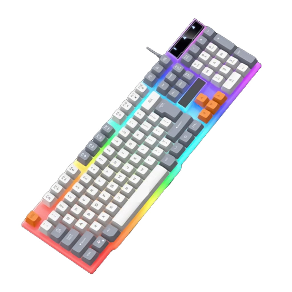 104key Wire Keyboard With Breathing Backlights Modes Ergonomic Keyboard For Gaming And Office