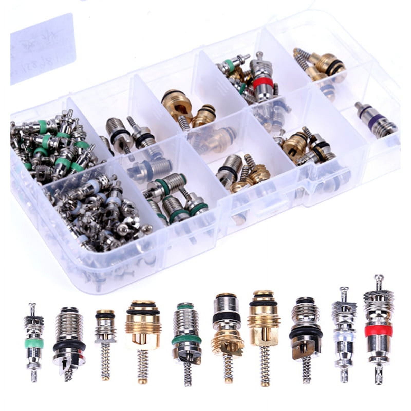 104Pcs Car Air Conditioner Valve Cores Assortment A/C AC Shrader Core ...