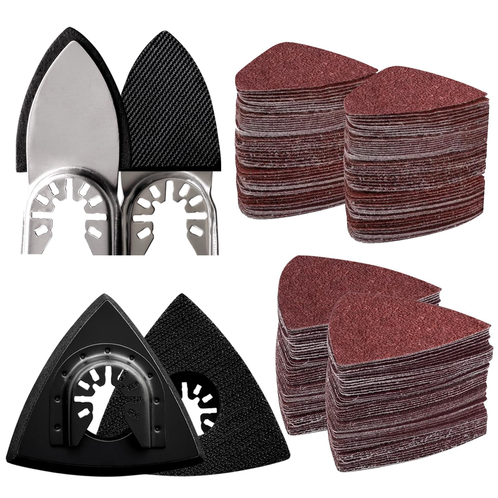 104Pcs Oscillating Tool Detail Sanding Pads Kit 2Pcs Triangle Sanding ...