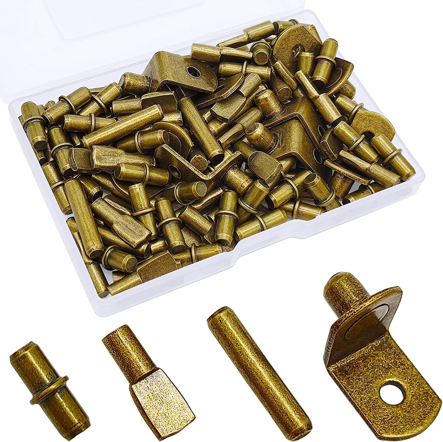 104Pcs Shelf Pins Pegs Kit,4 Styles Shelf Support Pegs,Bookshelf Pegs ...