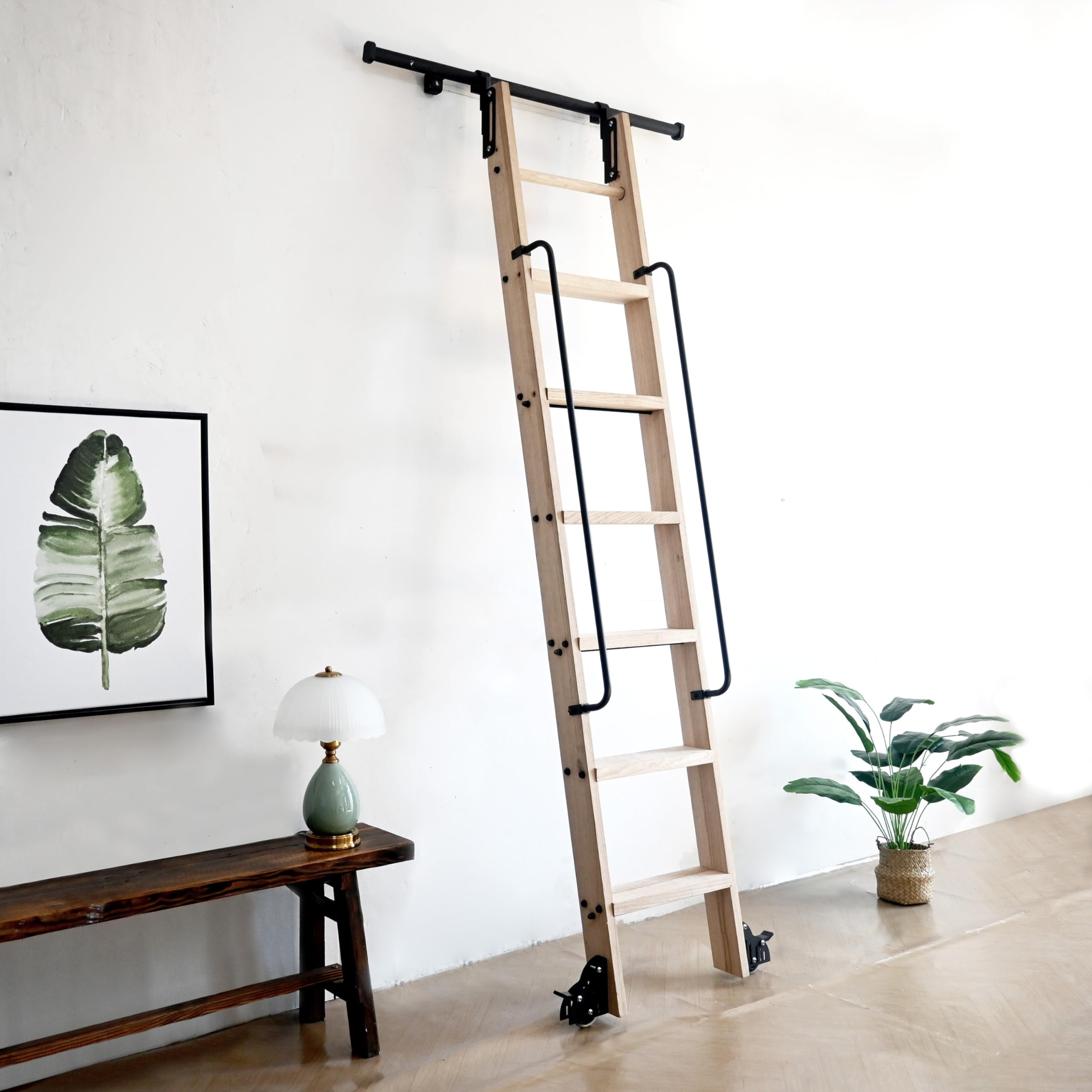 104RDHOUSE 4FT Hook on Sliding Library Ladder Hardware Kit,Telescoping ...