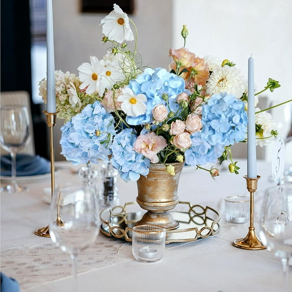 104pcs Silk Hydrangea Artificial Flowers, Blue Full Hydrangea Flowers ...