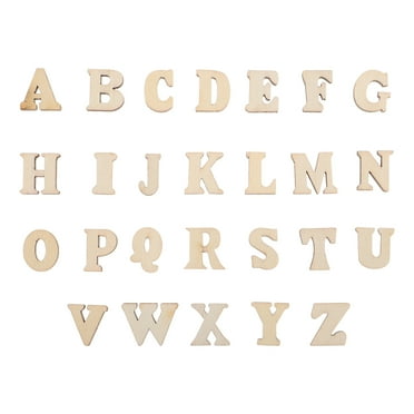 156Pcs Small Wooden Craft alphabet and letters Wood Cutouts with ...
