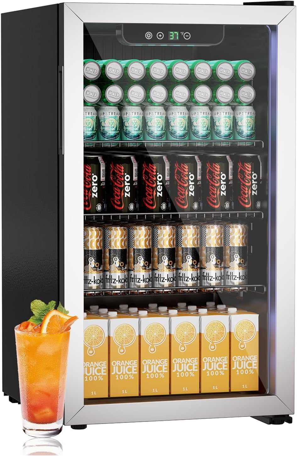 105 Can Freestanding Beverage Refrigerator, 3.0 Cu. Ft Drink Fridge ...