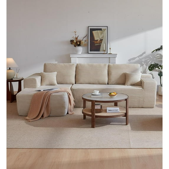 105" Cloud Sectional Couch with L-Shape Chaise,Modern Modular Sofa with ...