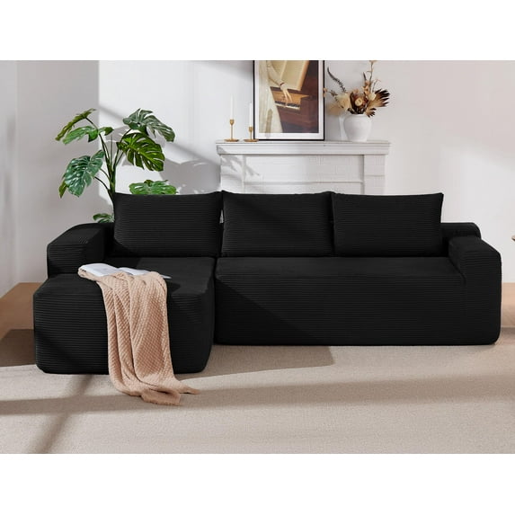 105" Cloud Sectional Couch with L-Shape Chaise,Modern Modular Sofa with ...