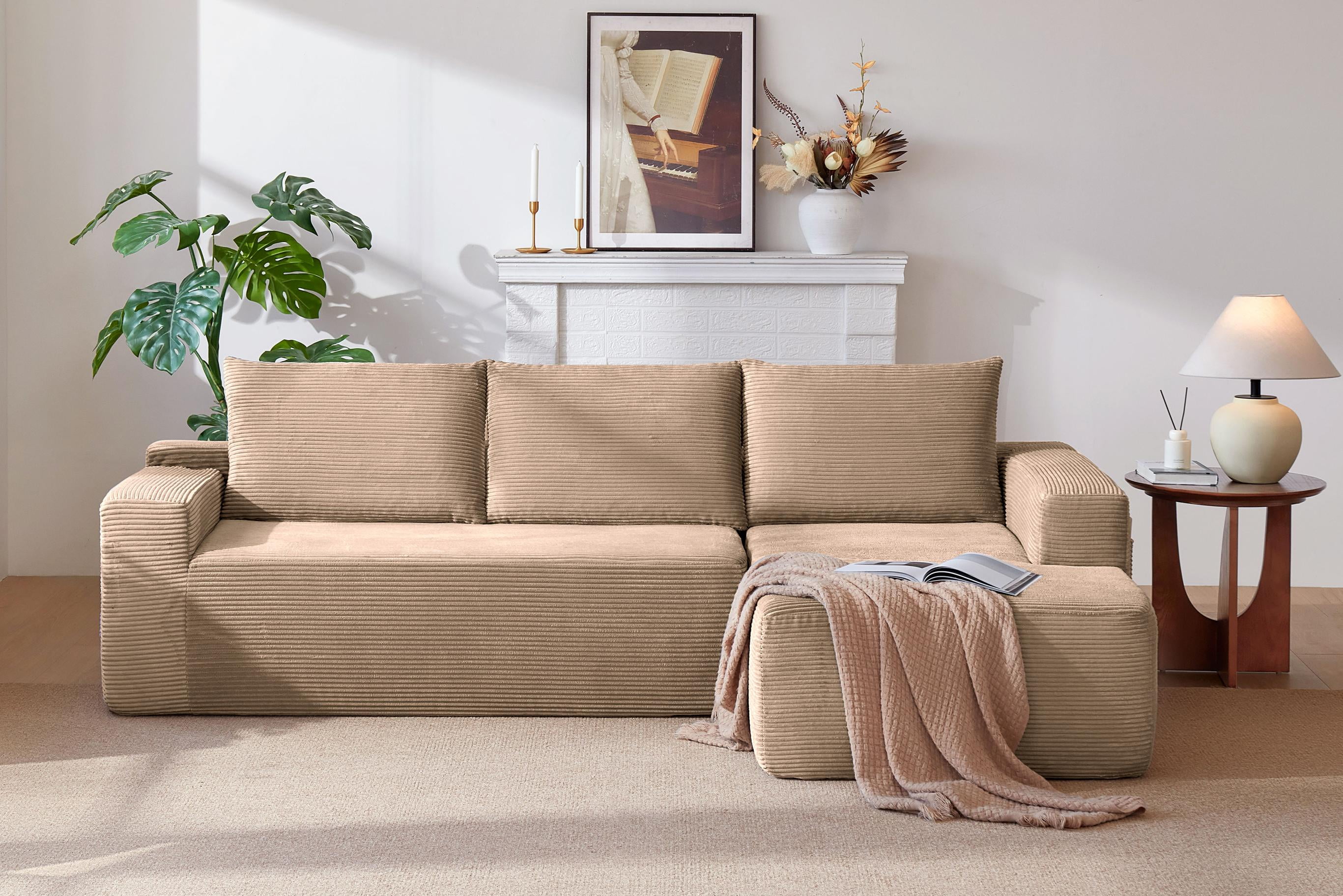 105" Cloud Sectional Couch with L-Shape Chaise,Modern Modular Sofa with ...