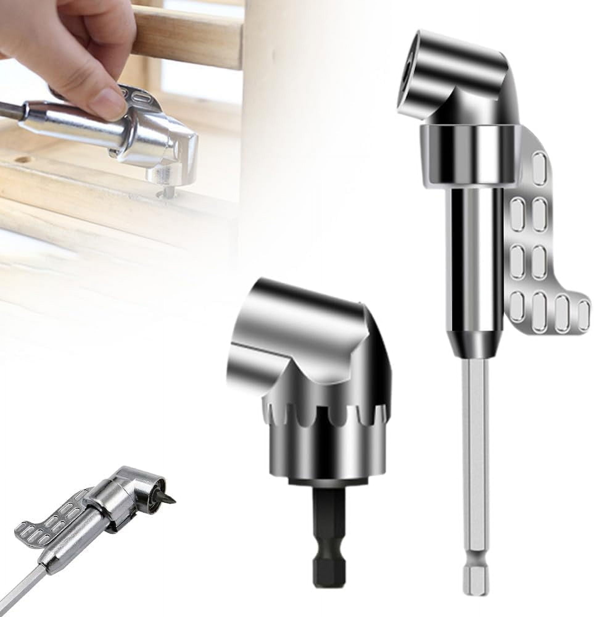 105 Degree Right Angle Drill Adapter, 2-Piece Set (Long & Short) with 1 ...