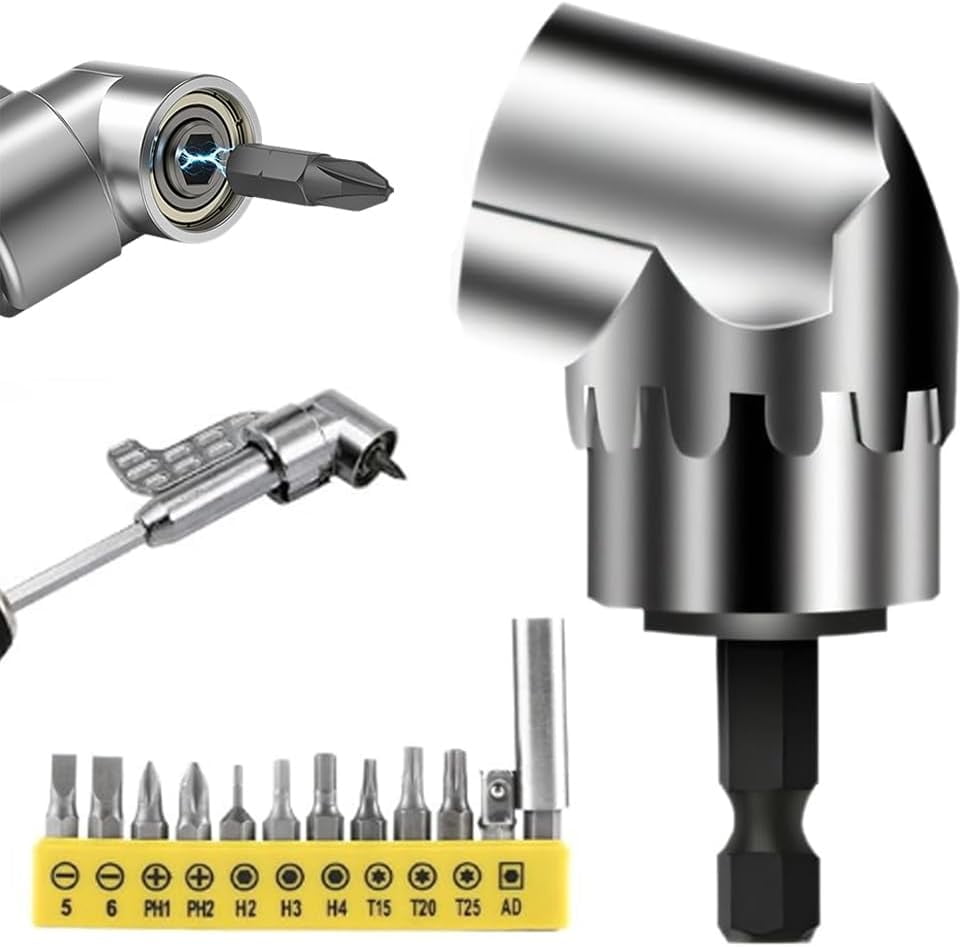 105 Degree Right Angle Drill Adapter, Corner Angled Screwdriver Drill ...