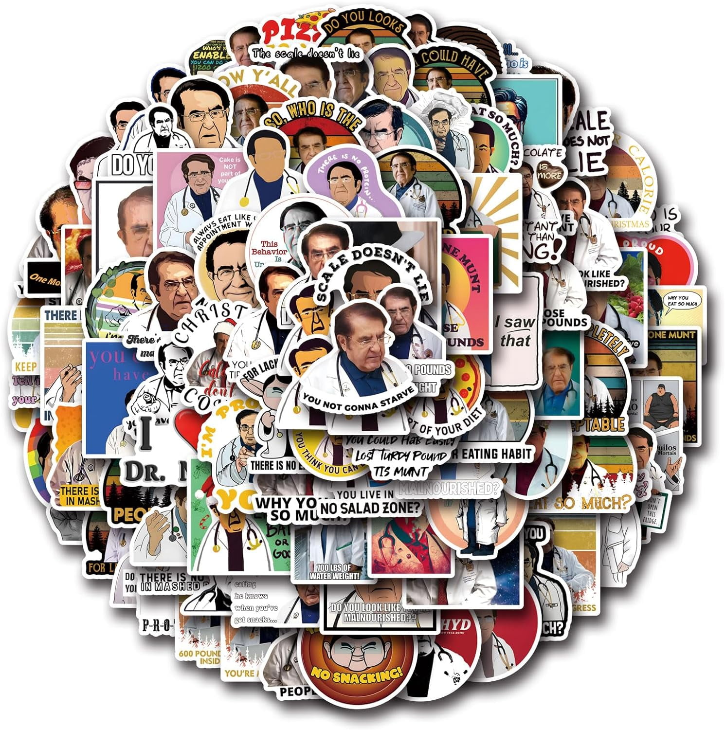 105 Dr Now Stickers Set Fun, Weight Loss, Funny Dr Now, Meme Stickers ...