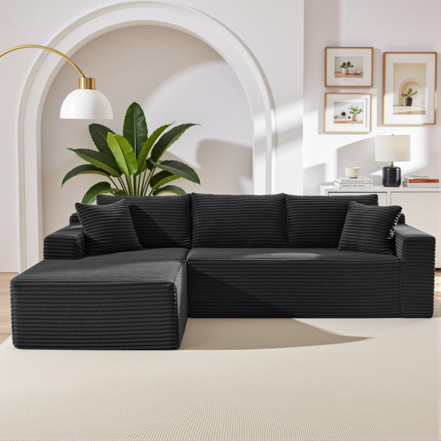105 Inch Cloud Sectional Couch,Modern Modular Sectional Sofa with Deep ...