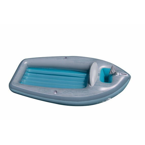Swim Central 105-Inch Inflatable Gray and Blue Boat Cruiser with Cooler ...