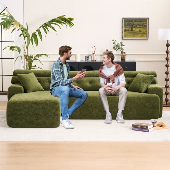 105" Modula Compression Sponge L-Shaped, Chesterfield-Inspired Design ...