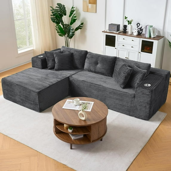 105" Modular Sectional Sofa, Cloud Couch Sectional with Deep Seat ...