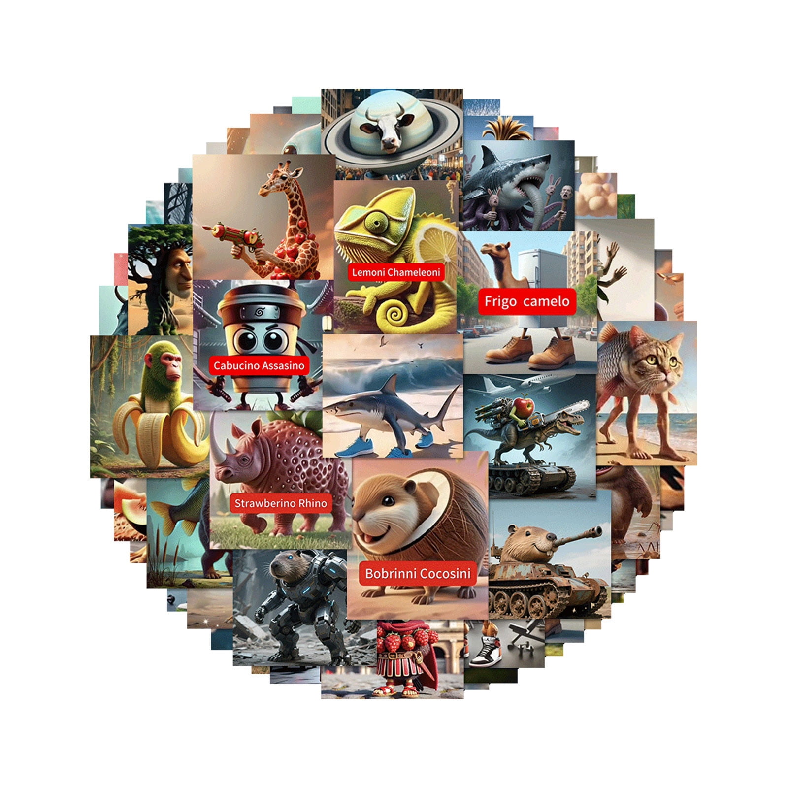 105 PCS Italian Brainrot Stickers - Italian Brainrot Vinyl Waterproof ...