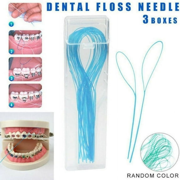 105 Pcs Dental Floss Threaders Simple Loop + Case For Braces Bridges Im ...