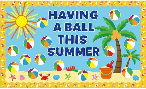 105 Pcs Summer Beach Ball Bulletin Board Summer Theme Bulletin Board ...