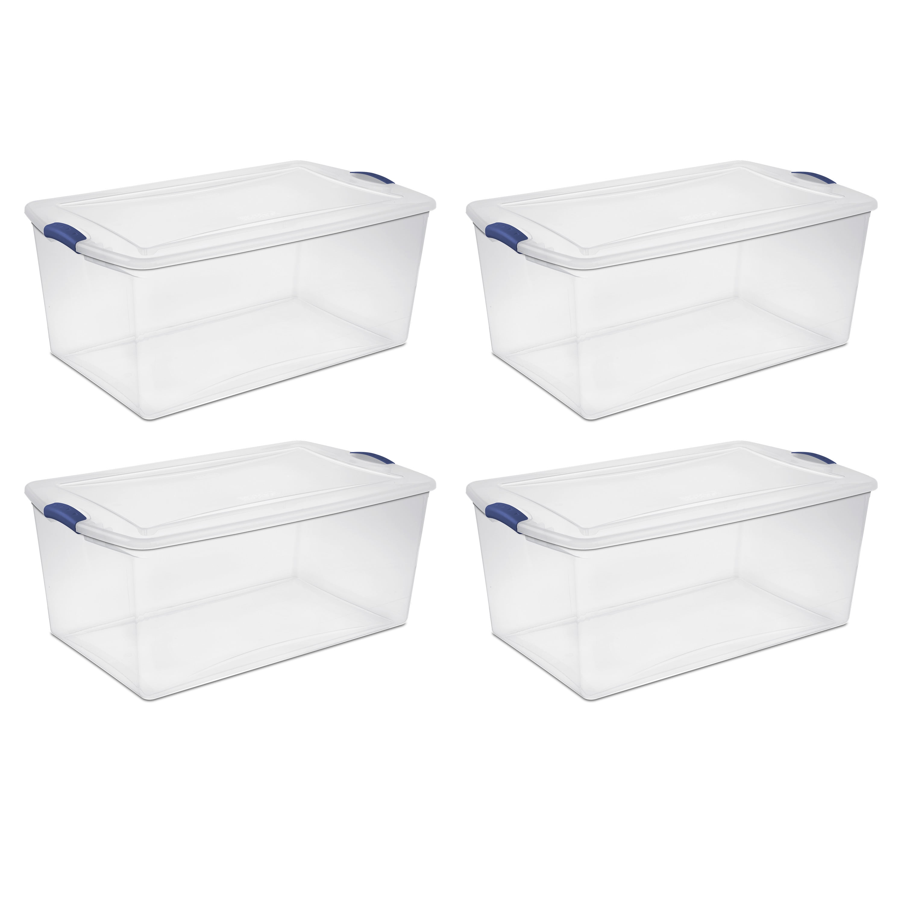 105 Qt. Latch Box Plastic, Stadium Blue, Set of 4 - Walmart.com