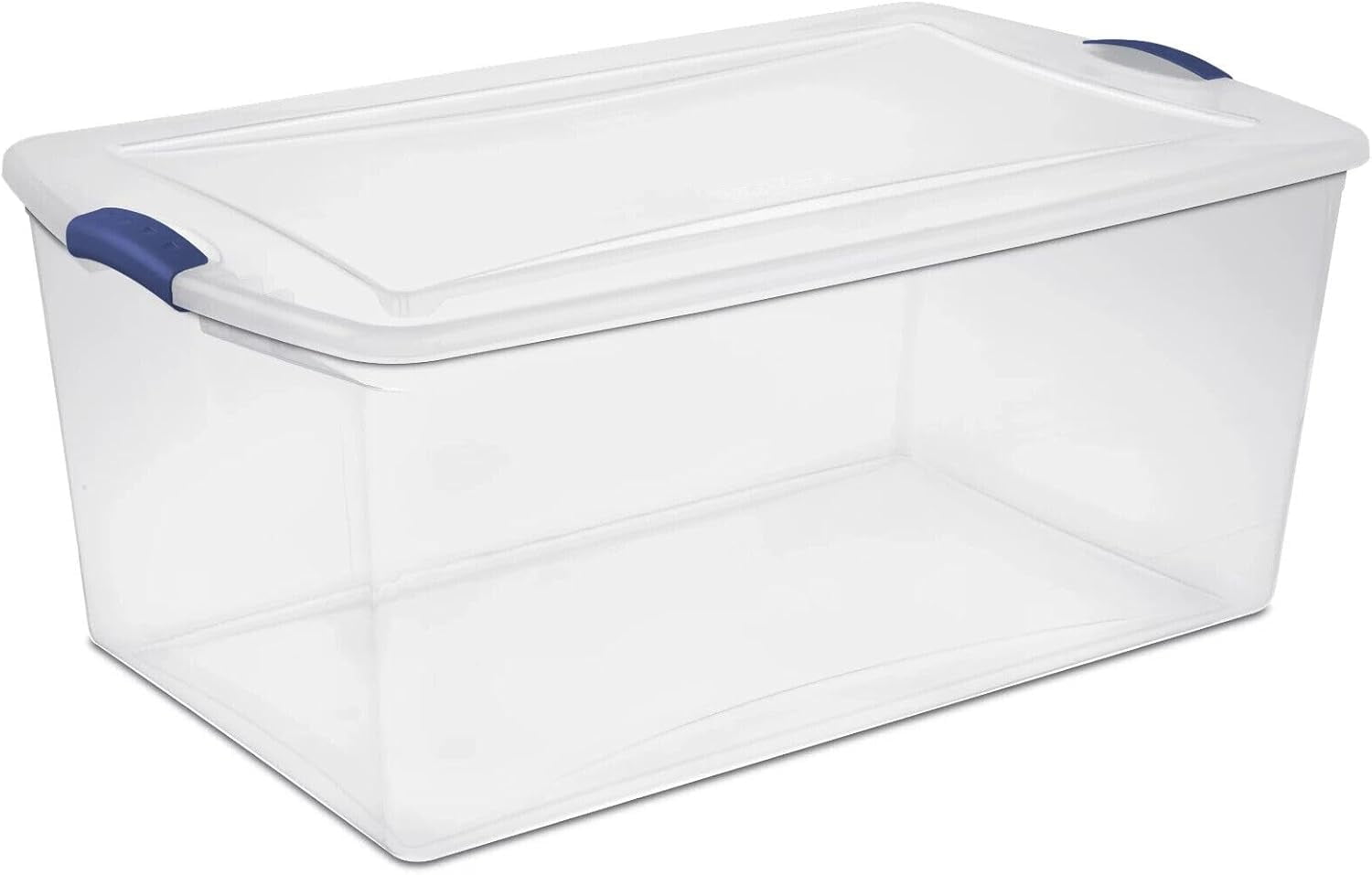 105 Qt. Clear Plastic Latching Box, Blue Latches with Clear Lid ...
