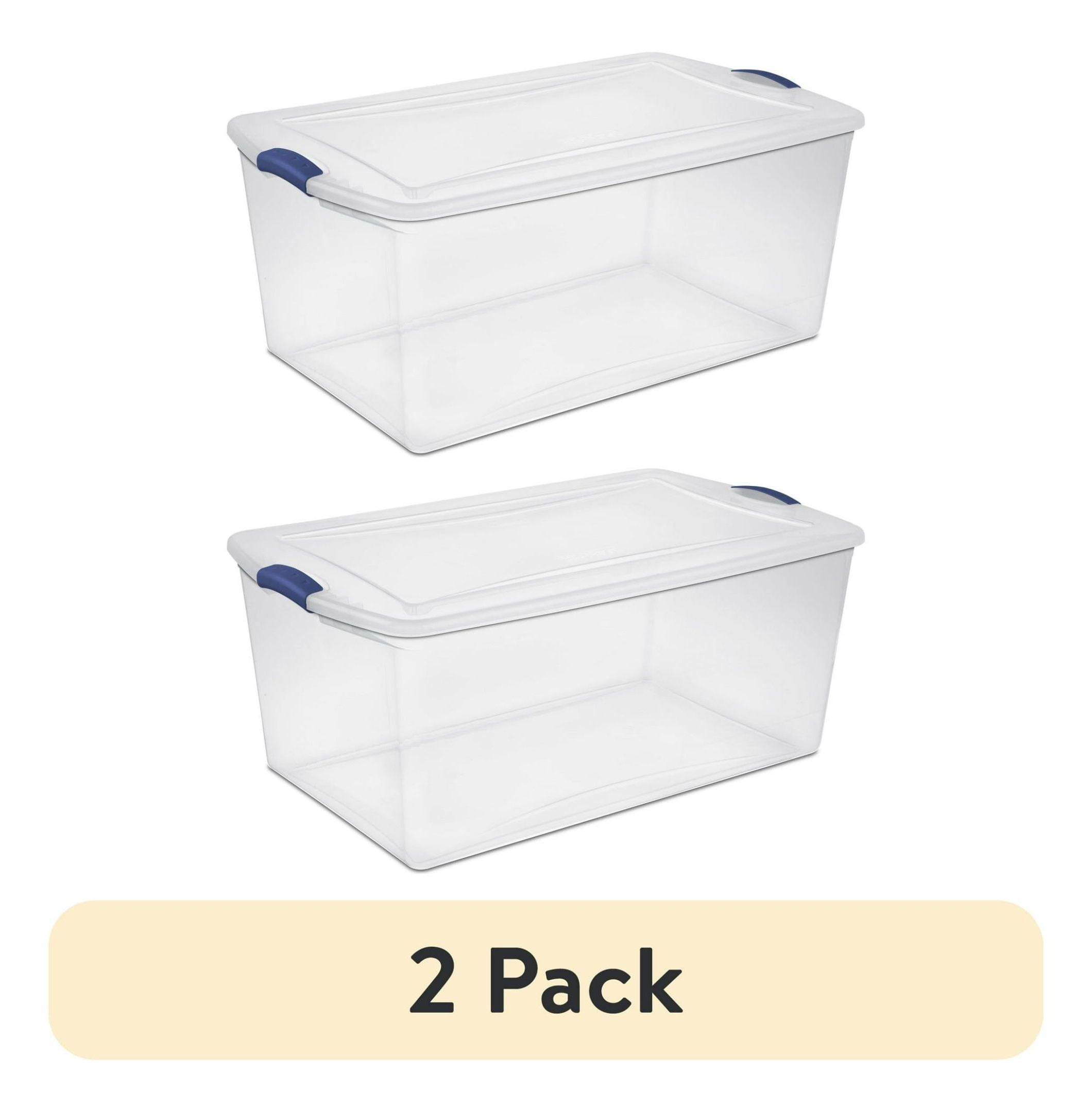 105 Quart Latch Box (2 Pack), Clear Plastic Storage Bins with Lids ...