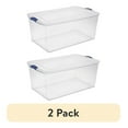 105 Quart Latch Box (2 Pack), Clear Plastic Storage Bins with Lids ...