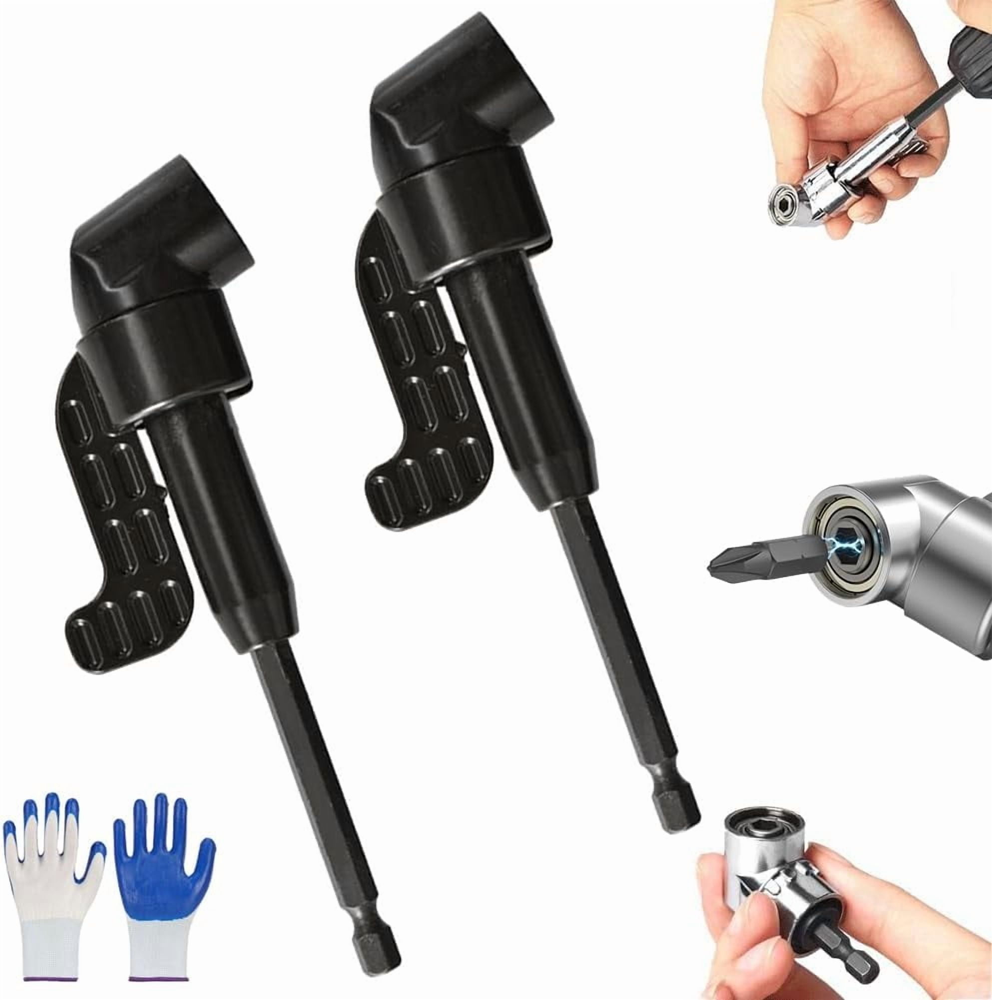 105° Right Angle Drill Adapter Set - Industrial Grade Cr-V Hex Bit ...