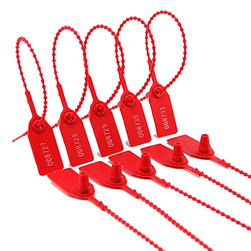 1050 PCS Red Numbered Security Zip Ties for Fire Extinguisher Plastic ...