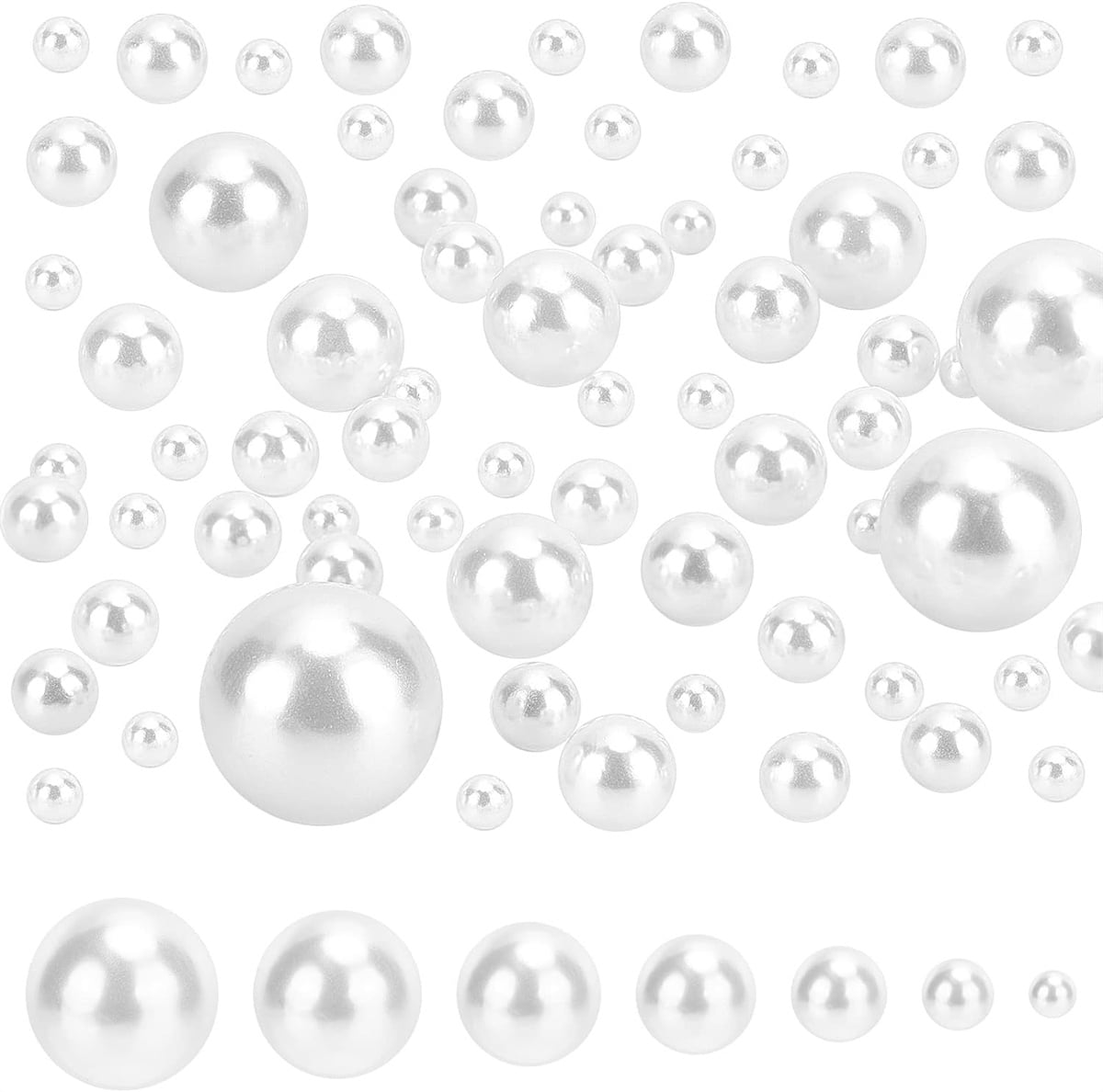 1050 Pcs Fake Pearl Beads,Assorted Sizes Fake Pearls,Loose Pearls with ...