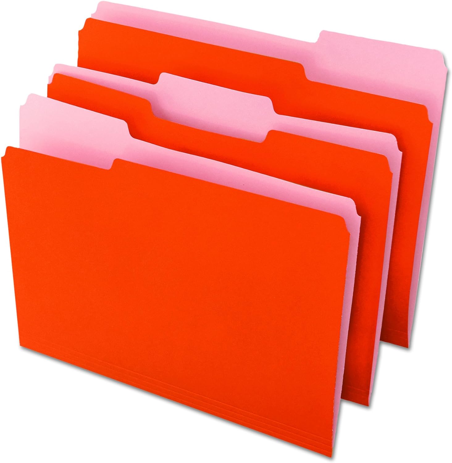 10507 File Folders, 1/3 Cut One-Ply Top Tab, Letter, Orange/Light ...