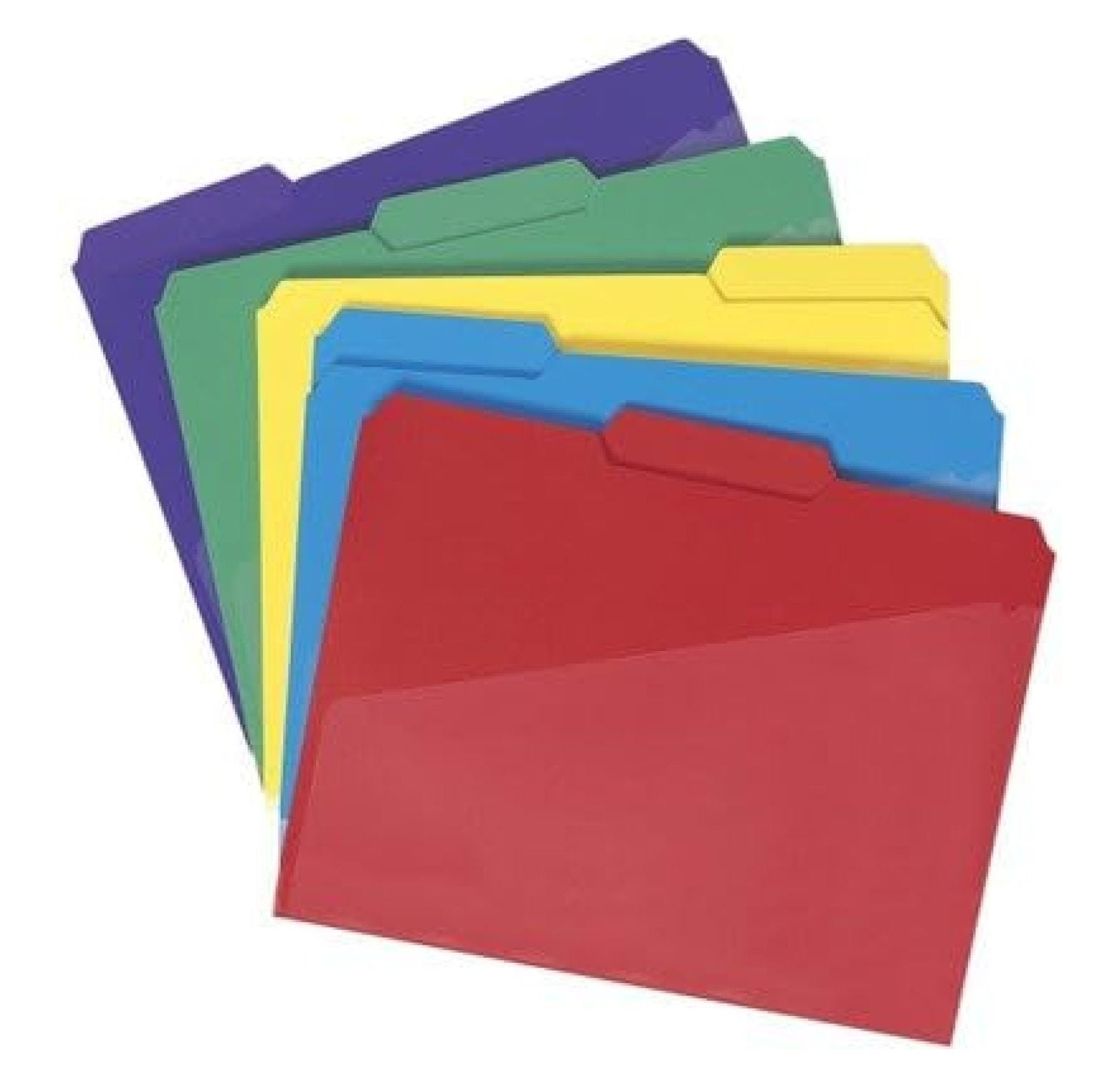 10540 Slash Pocket File Folders 1/3 Cut Top Tab Letter Assorted 30/Box - Walmart.com
