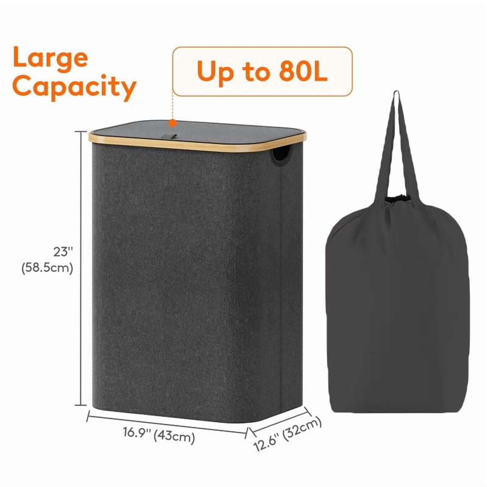 105L Double Laundry Hamper with Lid, Large Dual Laundry Basket ...