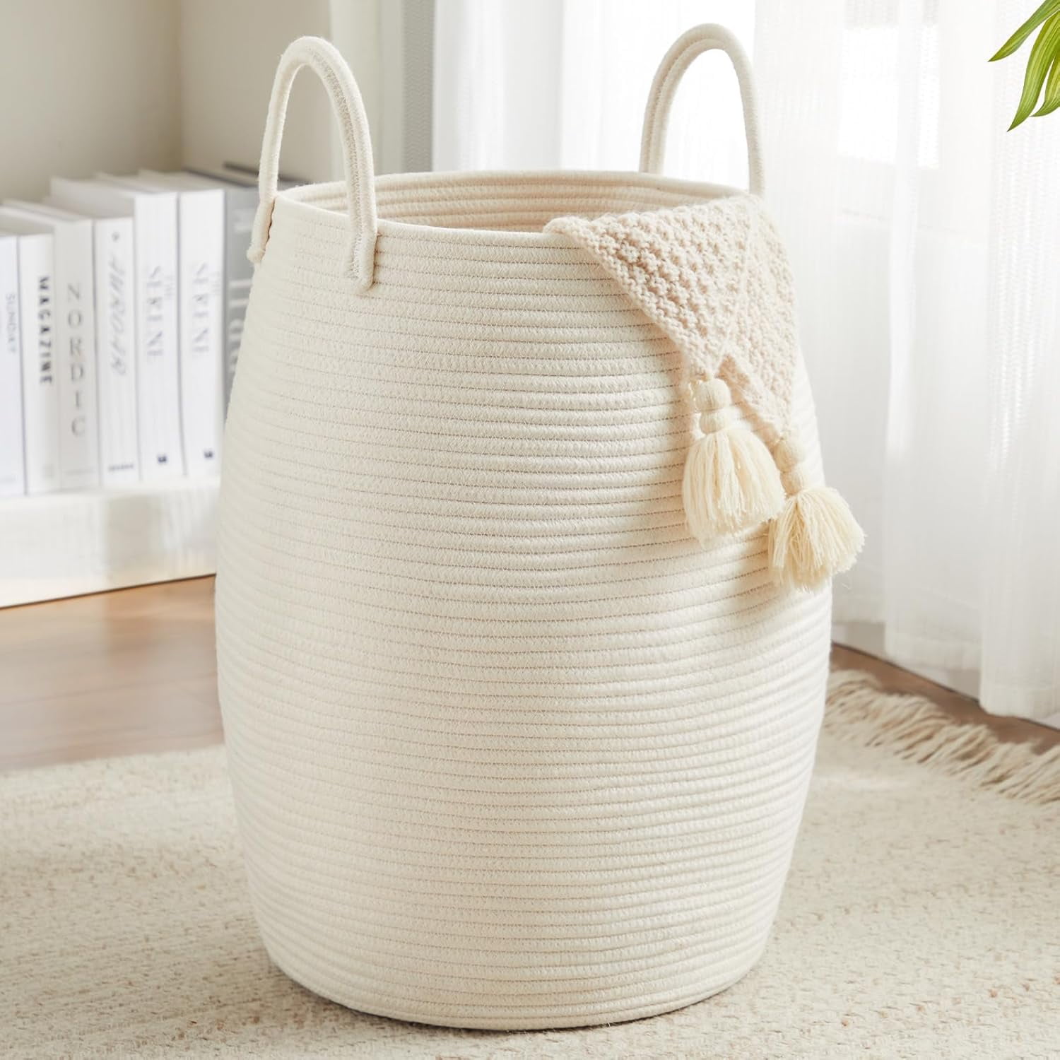 105L Extra Large Laundry Hamper Basket by , Woven Tall Clothes Hamper ...