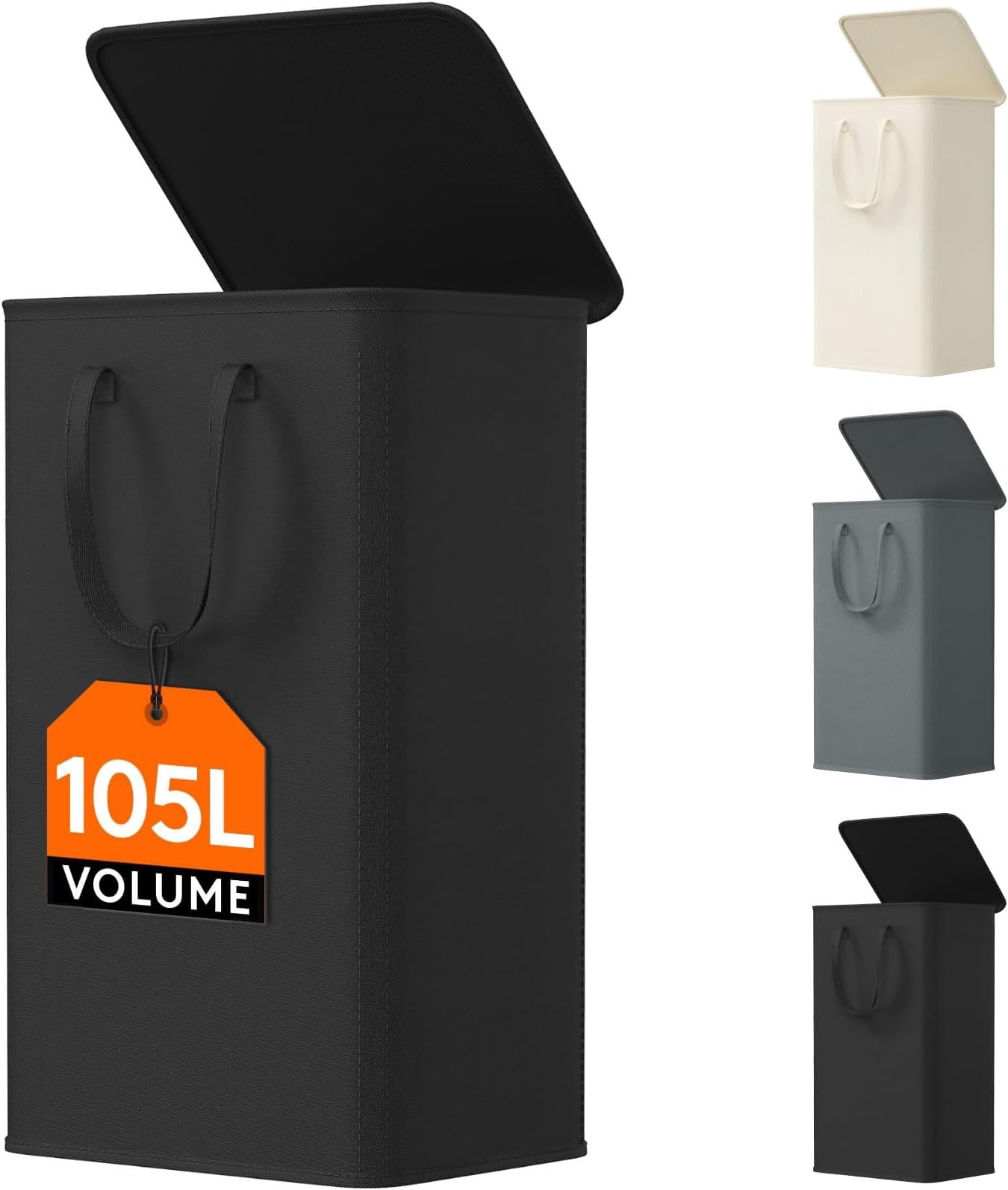 105L Large Big Laundry Hamper, Laundry Basket with Lid, Dirty ...