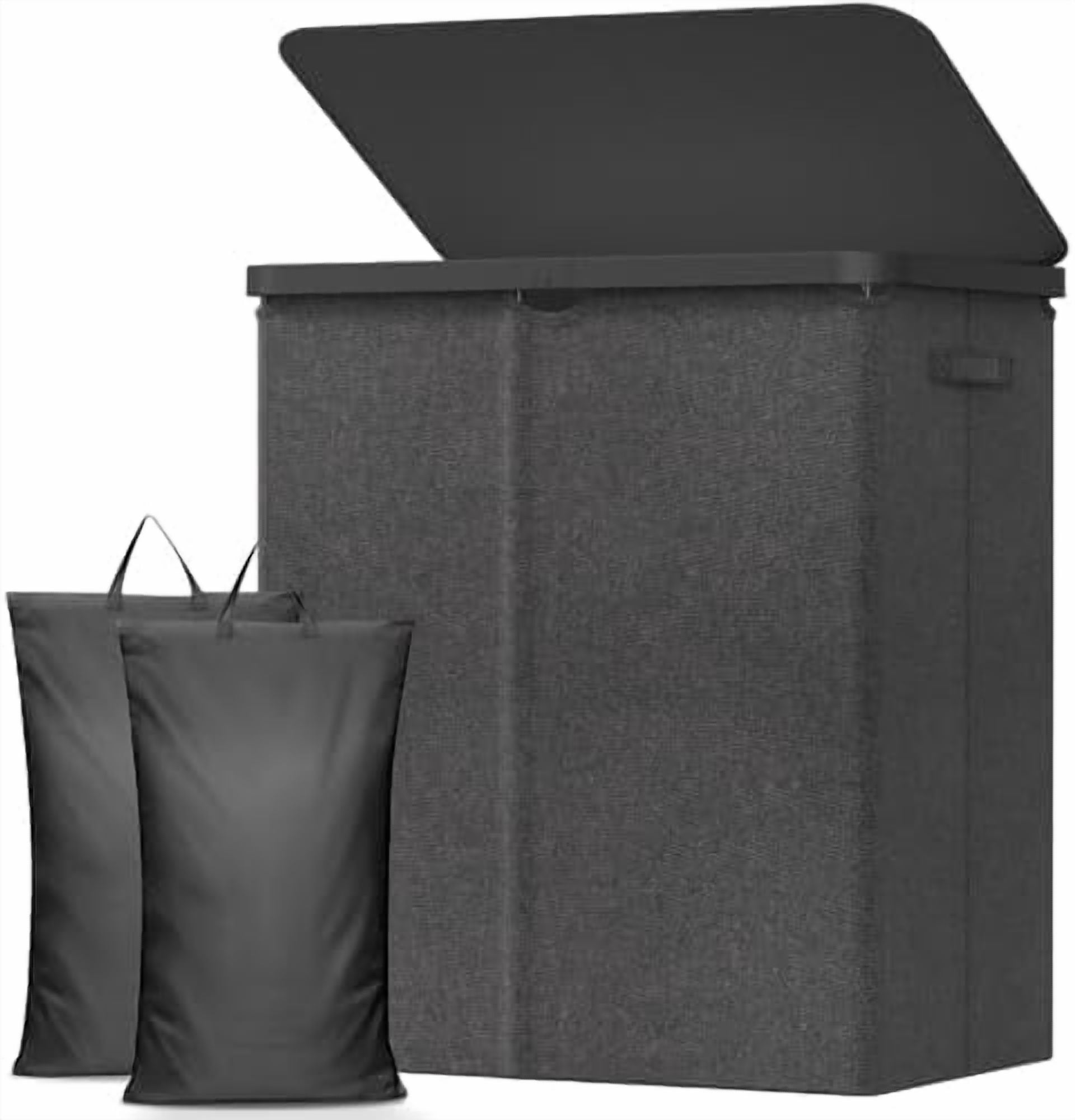 105L Laundry Basket with Lid, Large Laundry Hamper with Plastic Handles ...