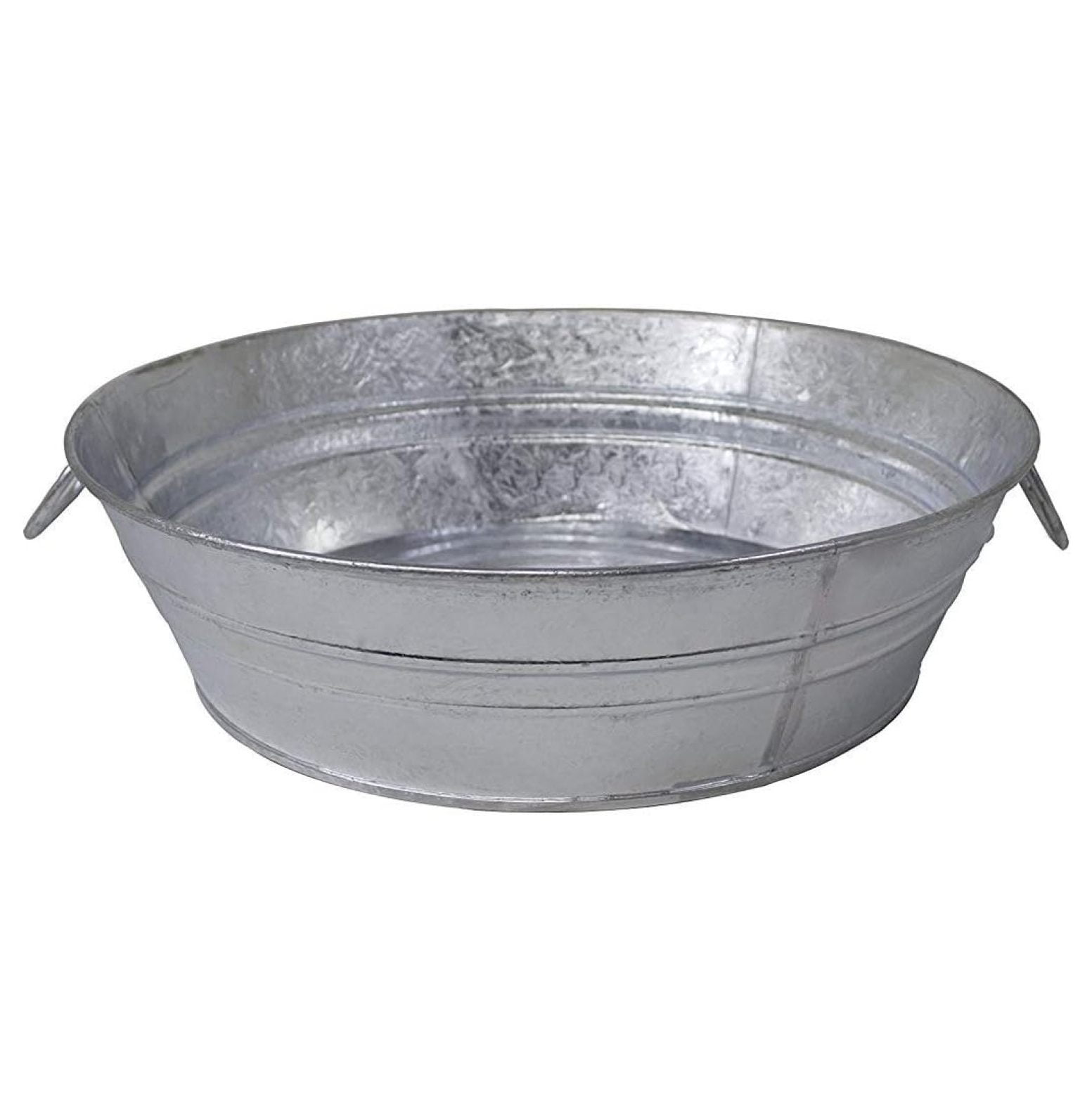 105LFT 3 Gallon Hot Dipped Steel Low Flat Tub, Silver Limited Edition ...