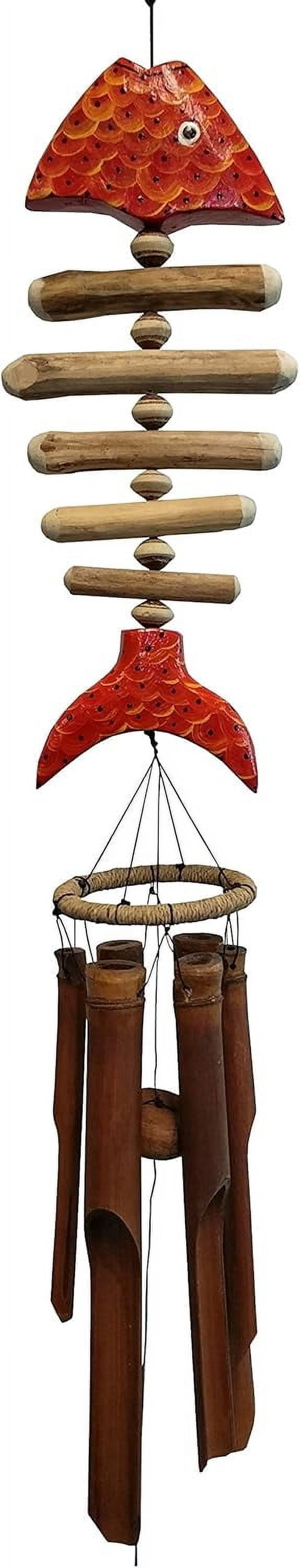 105O Koi Bamboo Wind Chime, Hand Painted Orange - Walmart.com