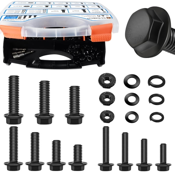 105Pcs M8 Bolts, Flange Hex M8x1.25 Bolt Assorted Bolts Nuts and ...