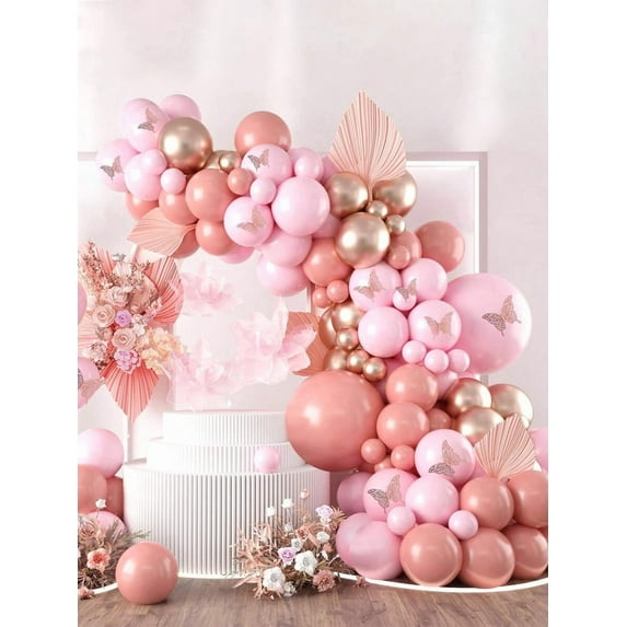105Pcs Macaron Purple Pink Gold Balloon Garland Arch Kit, Latex ...