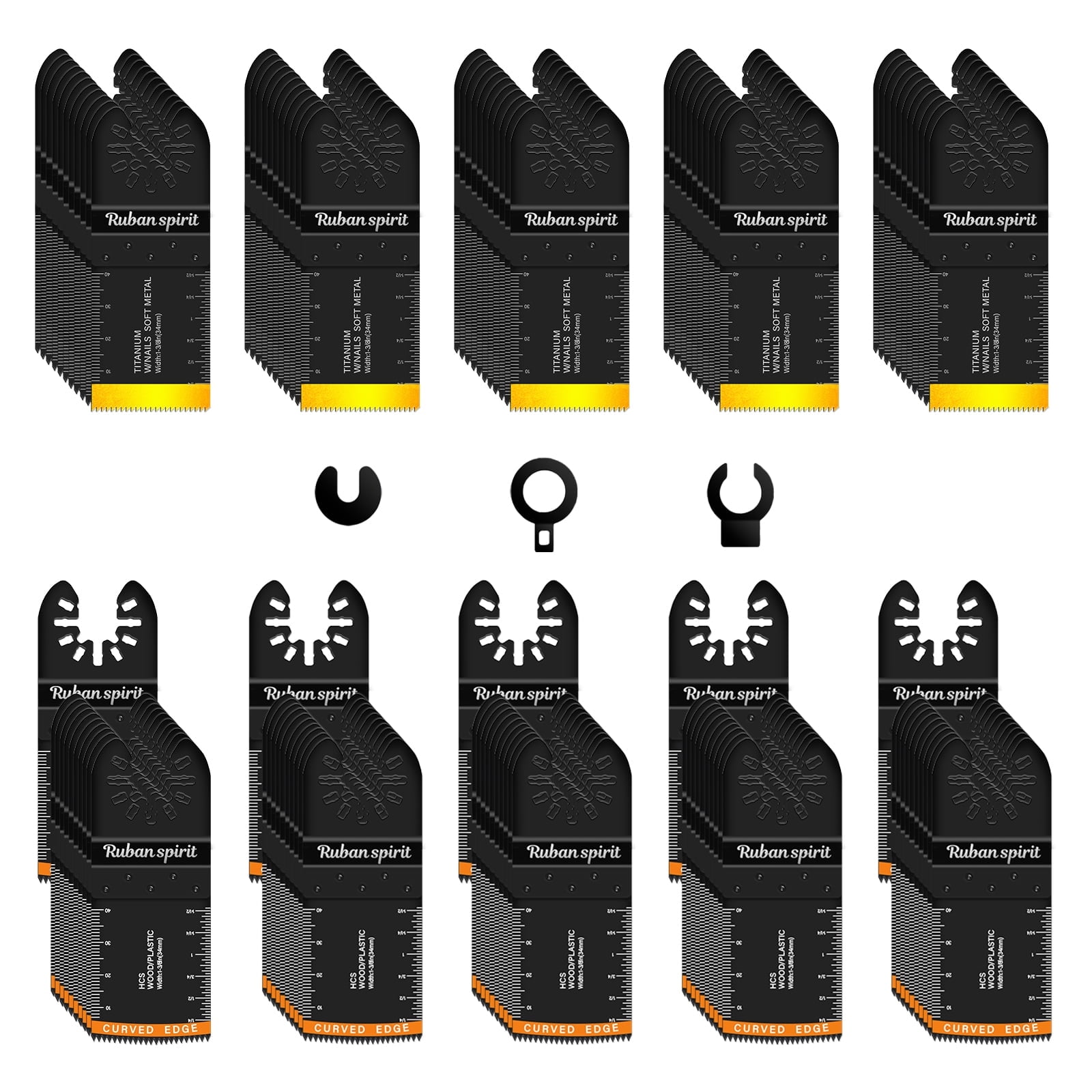 105Pcs Titanium & HCS Oscillating Tool Blades, Professional Oscillating ...