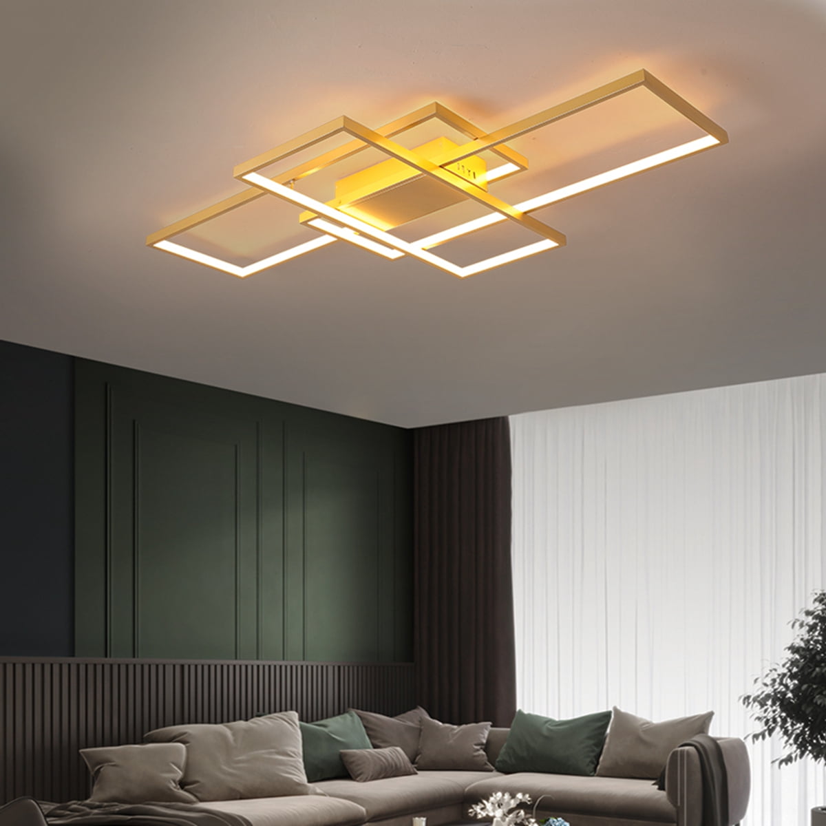 105W Square LED Modern Simple Ceiling Light with Remote for Living Room ...