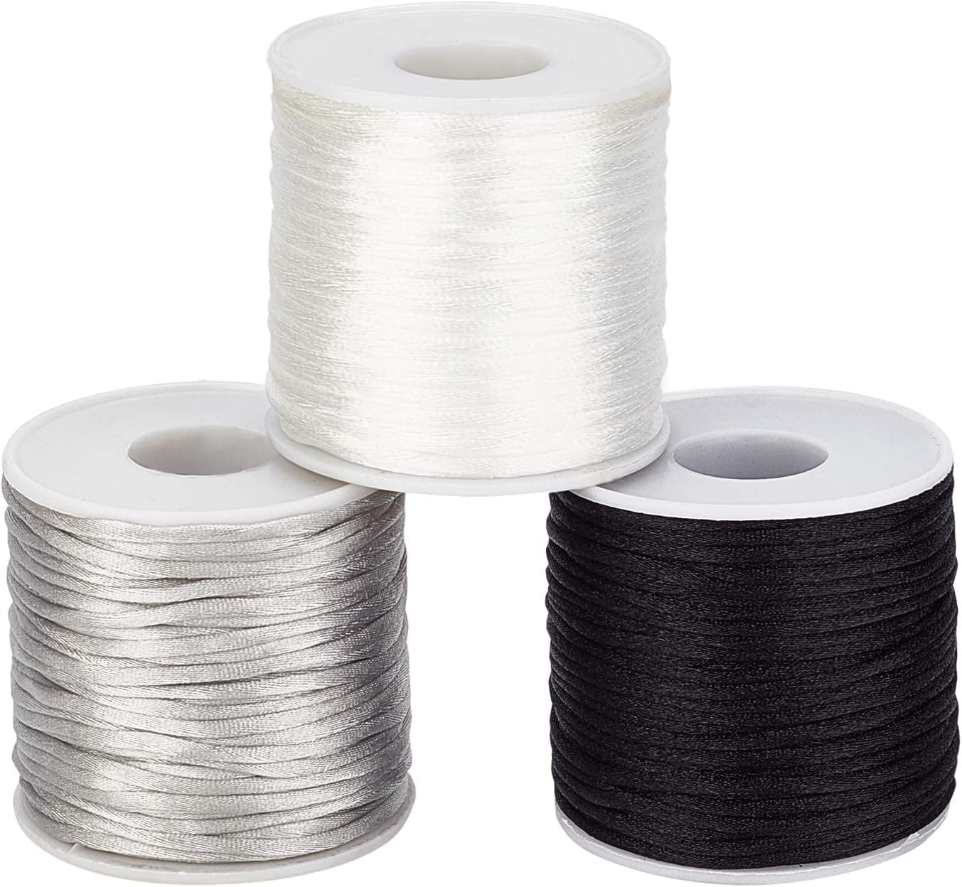 105Yards 2.5mm Satin Nylon Trim Cord Rattail Cord String Silk Cord ...