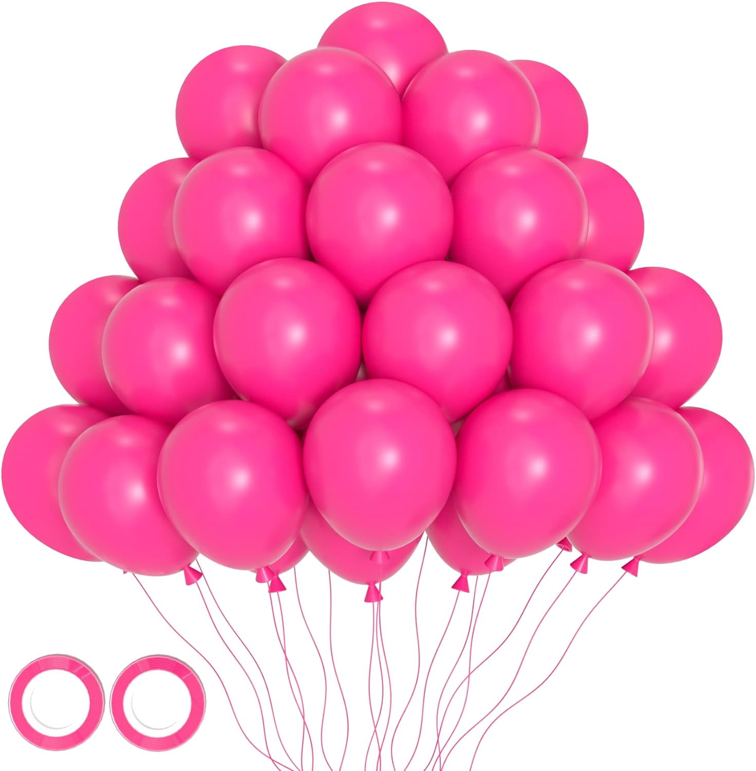 105pcs Hot Pink Balloons 12inch Dark Pink Balloons for Birthday ...