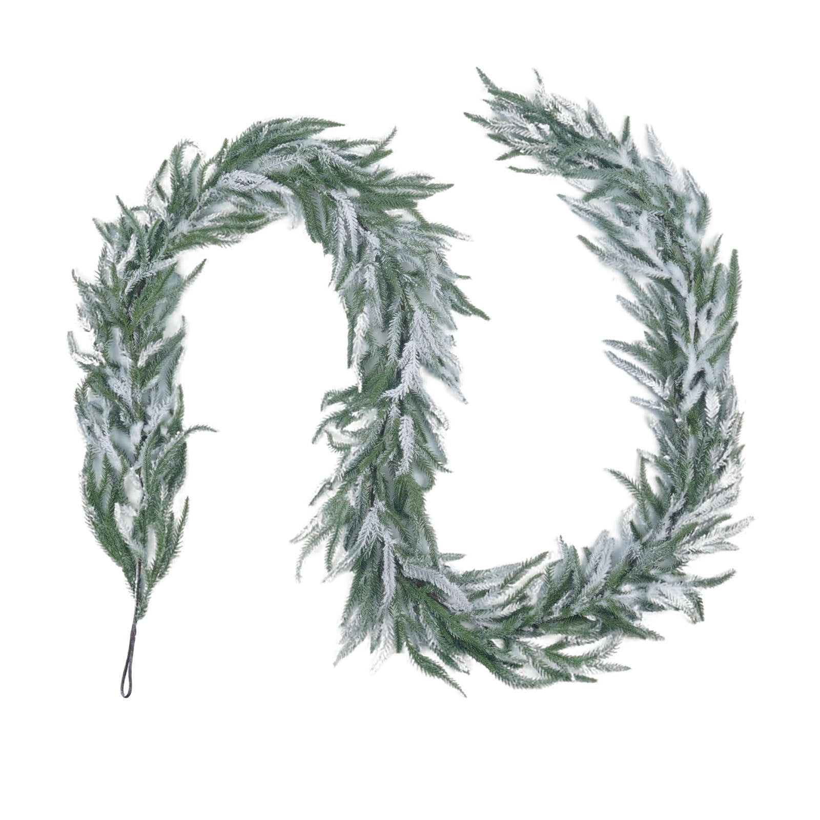 106.3 Inches Flocked Snow Christmas Dual Color Pine Needle Garland With ...